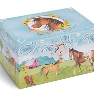 Jewelkeeper Girl's Musical Jewelry Storage Box with Spinning Horse, Barn Design, Home on The Range Tune