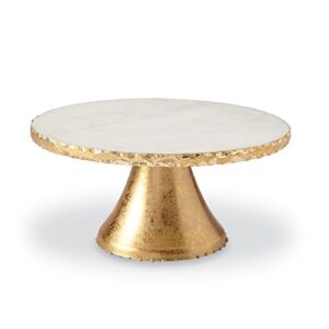 mud pie marble pedestal cake serving stand, gold