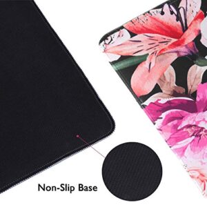 iLeadon Large GamingNon-Slip Rubber Base Computer Premium-Textured & Waterproof Mouse Pad for Desk, 35.1 x 15.75-inch 2.5mm Thick, Peony Flower