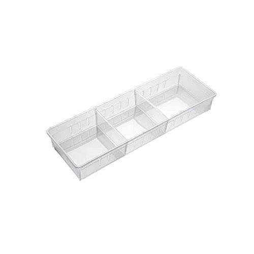 Chris.W Desk Drawer Organizer Tray with Adjustable Dividers, Multi-Drawers for Makeups, Utensil, Pens, Flatware and Junks - Set of 4 (2 Large + 2 Small) 10.24 Inch Length