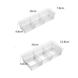 Chris.W Desk Drawer Organizer Tray with Adjustable Dividers, Multi-Drawers for Makeups, Utensil, Pens, Flatware and Junks - Set of 4 (2 Large + 2 Small) 10.24 Inch Length