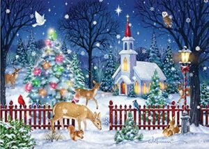 peaceful night boxed christmas cards - 15 cards & 16 foil lined envelopes