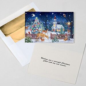 Peaceful Night Boxed Christmas Cards - 15 Cards & 16 Foil Lined Envelopes