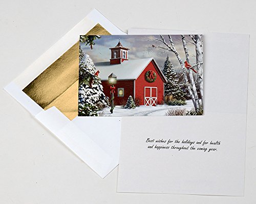 As Winter Calls Boxed Christmas Cards - 15 Cards & 16 Foil Lined Envelopes