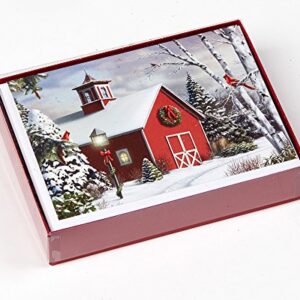 As Winter Calls Boxed Christmas Cards - 15 Cards & 16 Foil Lined Envelopes