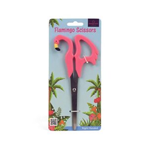 flamingo scissors - pink plastic handled animal scissors with 4-inch/10 cm steel blades - right-handed - stationery and office supplies