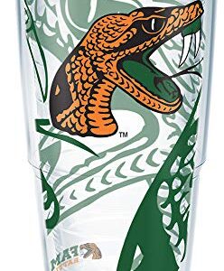 Tervis Florida A&M Rattlers Insulated Tumbler with Wrap and Black Lid, 24oz, Clear