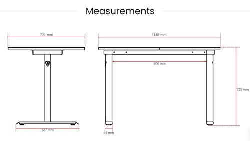 Arozzi Arena Leggero Gaming and Office Desk with Full Surface Water Resistant Desk Mat Custom Monitor Mount Cable Management Cut Outs Under The Desk Cable Management Netting - Red