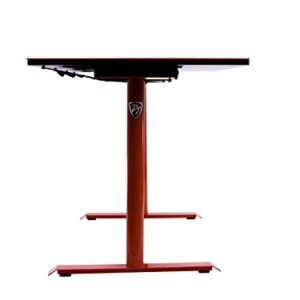 Arozzi Arena Leggero Gaming and Office Desk with Full Surface Water Resistant Desk Mat Custom Monitor Mount Cable Management Cut Outs Under The Desk Cable Management Netting - Red