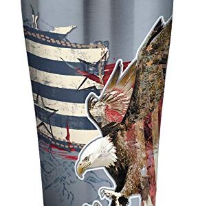 Tervis Americana Distressed Flag Triple Walled Insulated Tumbler Travel Cup Keeps Drinks Cold & Hot, 20oz Legacy, Stainless Steel