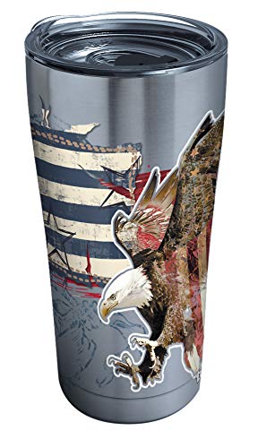 Tervis Americana Distressed Flag Triple Walled Insulated Tumbler Travel Cup Keeps Drinks Cold & Hot, 20oz Legacy, Stainless Steel