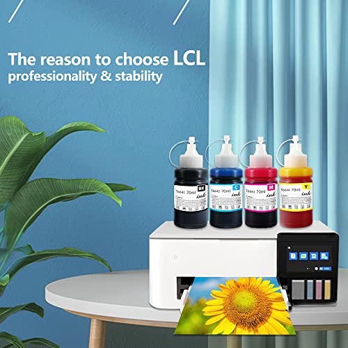 LCL Compatible Refill Ink Bottle Replacement for 664 T6641 T6642 T6643 T6644 T664120 T664220 T664320 T664420 ET-2500 ET-2550 ET-2600 (4-Pack,Black,Cyan,Magenta,Yellow)