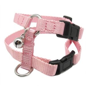 Rabbit Bunny Harness with Leash Adjustable Soft Nylon Harness Rabbit Vest Harness Lead Leash Pink Blue Lead Leash All Season for Small Animals (Pink)