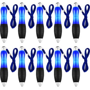 jetec 10 pieces big weighted fat pens retractable blue body ballpoint pens with hanging rope large wide grip pens for arthritis, hand pain, parkinson, tremors, carpal tunnel