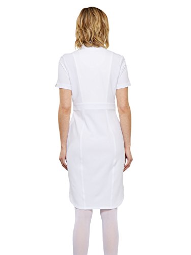 Cherokee Infinity Women Scrubs Dress 39" Button Front CK510A, S, White