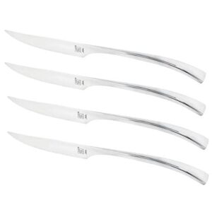 nambe - Flatware Collection - Anna Steak Knives - Set of 4 - Made with Stainless Steel - Sharp Knives Set - Dinner Knifes - Sturdy And Easy To Clean - Dishwasher Safe - Designed by Lou Henry