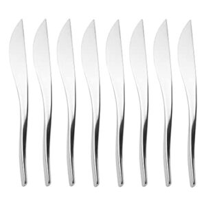 nambe - Flatware Collection - Anna Steak Knives - Set of 4 - Made with Stainless Steel - Sharp Knives Set - Dinner Knifes - Sturdy And Easy To Clean - Dishwasher Safe - Designed by Lou Henry