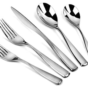 nambe - Flatware Collection - Anna Steak Knives - Set of 4 - Made with Stainless Steel - Sharp Knives Set - Dinner Knifes - Sturdy And Easy To Clean - Dishwasher Safe - Designed by Lou Henry