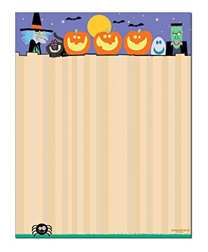 Halloween Stationery - 8.5 x 11 - 60 Letterhead Sheets - Halloween Printer Paper