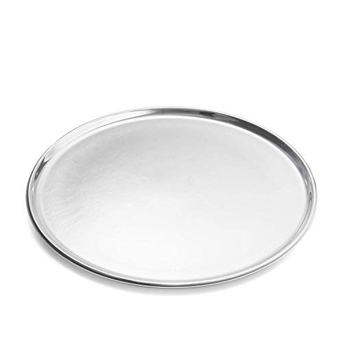 nambe Classic Round Tray | 13 Inch Serving Platter for Beverages, Bar, and Liquor | Coffee Table Centerpiece Tray | Made with Nambe Alloy | Designed by Neil Cohen