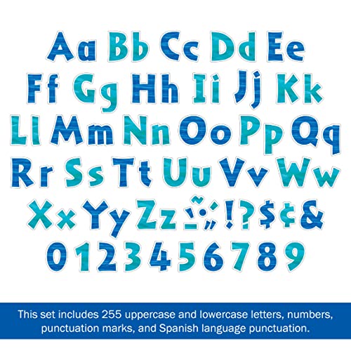 BARKER CREEK Letter Pop-Outs, 4" Sea & Sky, Multicolor Designer Letters for Bulletin Boards, Breakrooms, Reception Areas, Signs, Displays, and More! 4", 255 Characters per Set (1726)