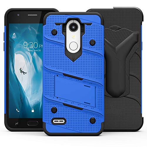 ZIZO Bolt Series LG K30 Case Military Grade Drop Tested with Tempered Glass Screen Protector Holster LG Harmony 2 Case Blue Black