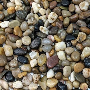 natural decorative polished mixed pebbles 3/8" gravel size (5-lb bag)