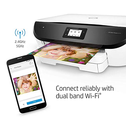 HP ENVY Photo 6252 Wireless All-in-One Printer, Instant Ink Eligible, Works with Alexa - White (K7G22A)