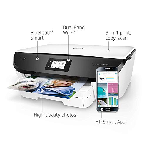 HP ENVY Photo 6252 Wireless All-in-One Printer, Instant Ink Eligible, Works with Alexa - White (K7G22A)