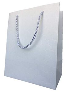 modeeni white gift bags with handles medium size 8x10 wedding bags with silver handles 12 bags pure white paper shopping bags 8x5x10