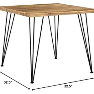 Christopher Knight Home Audrey Indoor Industrial Acacia Wood Dining Table, Teak Finish, Rustic Metal