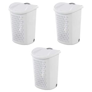 sterilite laundry hamper, 2 bushel, white , pack of 3