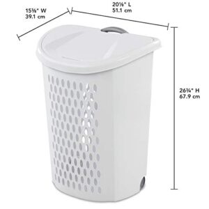 Sterilite Laundry Hamper, 2 Bushel, White , Pack of 3