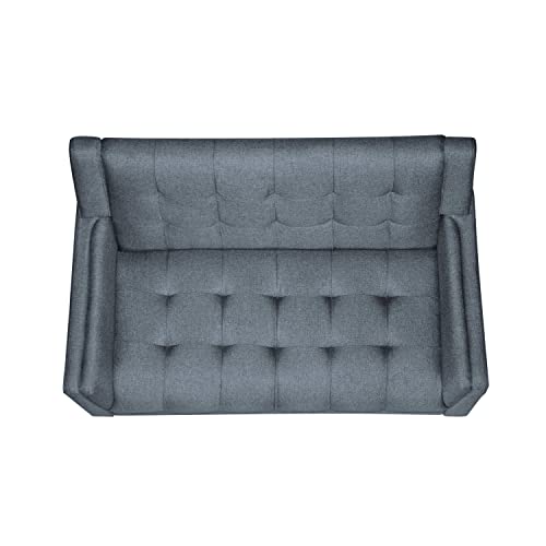 GDFStudio Christopher Knight Home Evelyn Fabric Loveseat, Dark Gray