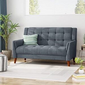 GDFStudio Christopher Knight Home Evelyn Fabric Loveseat, Dark Gray