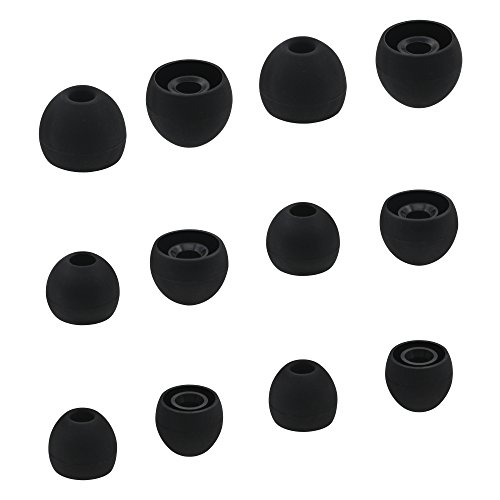 ALXCD Eartips for Sony in-Ear Headphone, (S/M/L) 6 Pair Silicone Replacement Ear Tips Cushion, Fit for Sony MDR XBA Series in-Ear Headset MDR-XB50AP XBA-H1 etc.[6 Pair/Black]