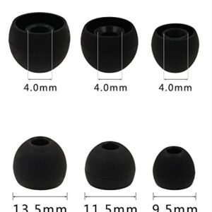 ALXCD Eartips for Sony in-Ear Headphone, (S/M/L) 6 Pair Silicone Replacement Ear Tips Cushion, Fit for Sony MDR XBA Series in-Ear Headset MDR-XB50AP XBA-H1 etc.[6 Pair/Black]