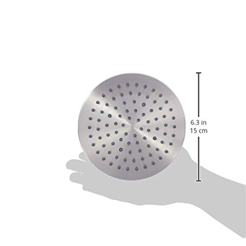 Amazon Basics Rain Shower Head, 6 Inch, Round, Satin Nickel