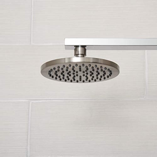 Amazon Basics Rain Shower Head, 6 Inch, Round, Satin Nickel