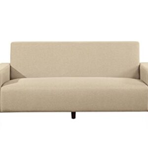 Container Furniture Direct Stiletto Linen Upholstered Mid-Century Modern Sofa, 70.1", Beige