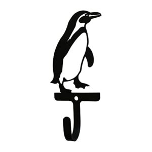 village wrought iron decorative penguin - wall hook small