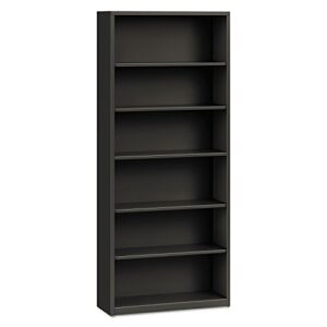 hon s82abcs metal bookcase, six-shelf, 34-1/2w x 12-5/8d x 81-1/8h, charcoal