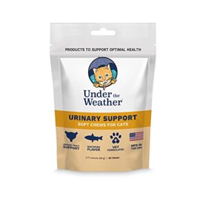 under the weather pet urinary tract support soft chews for cats, 60 bite size soft chew cat supplements | promotes normal ph balance & healthy urinary function for cats