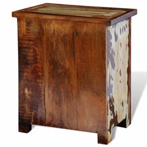 vidaXL Nightstand w/ 2 Drawers Solid Reclaimed Wood Side End Storage Stand