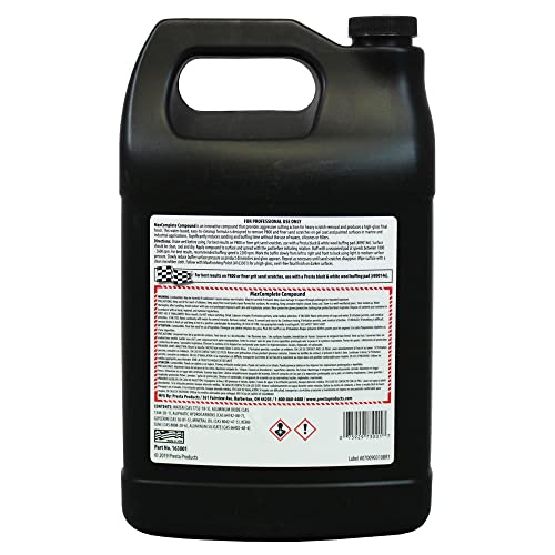 Presta 163001 MaxComplete Compound for Removing P800, Finer Sand Scratches and Light-Heavy Oxidation - 1 Gallon