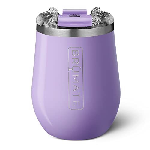 BrüMate Uncork'd XL MÜV - 100% Leak-Proof 14oz Insulated Wine Tumbler with Lid - Vacuum Insulated Stainless Steel Wine Glass - Perfect For Travel & Outdoors (Violet)