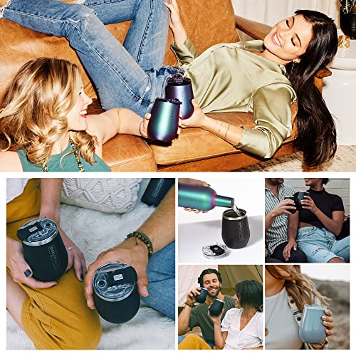 BrüMate Uncork'd XL MÜV - 100% Leak-Proof 14oz Insulated Wine Tumbler with Lid - Vacuum Insulated Stainless Steel Wine Glass - Perfect For Travel & Outdoors (Violet)