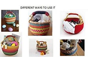 Medium Bolga African Bolga Ghana Basket Fair Trade Ghana Baskets toys Egg baskets - Medium: 11 "-13") (COLORS VARY) 1 EACH