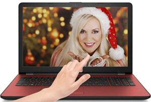 hp 15.6in touchscreen laptop intel pentium n5000 with uhd graphics 605 4gb ram 500gb hdd dvd-writer bluetooth windows 10 red color (renewed)