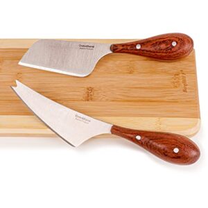 Berghoff Aaron Probyn Stainless Steel Blade 2Pc Provence Hard Cheese Knife 8.25", Soft Cheese Knife 9", Ergonomic Wood Handle, Forged, Sharp, Well Balanced